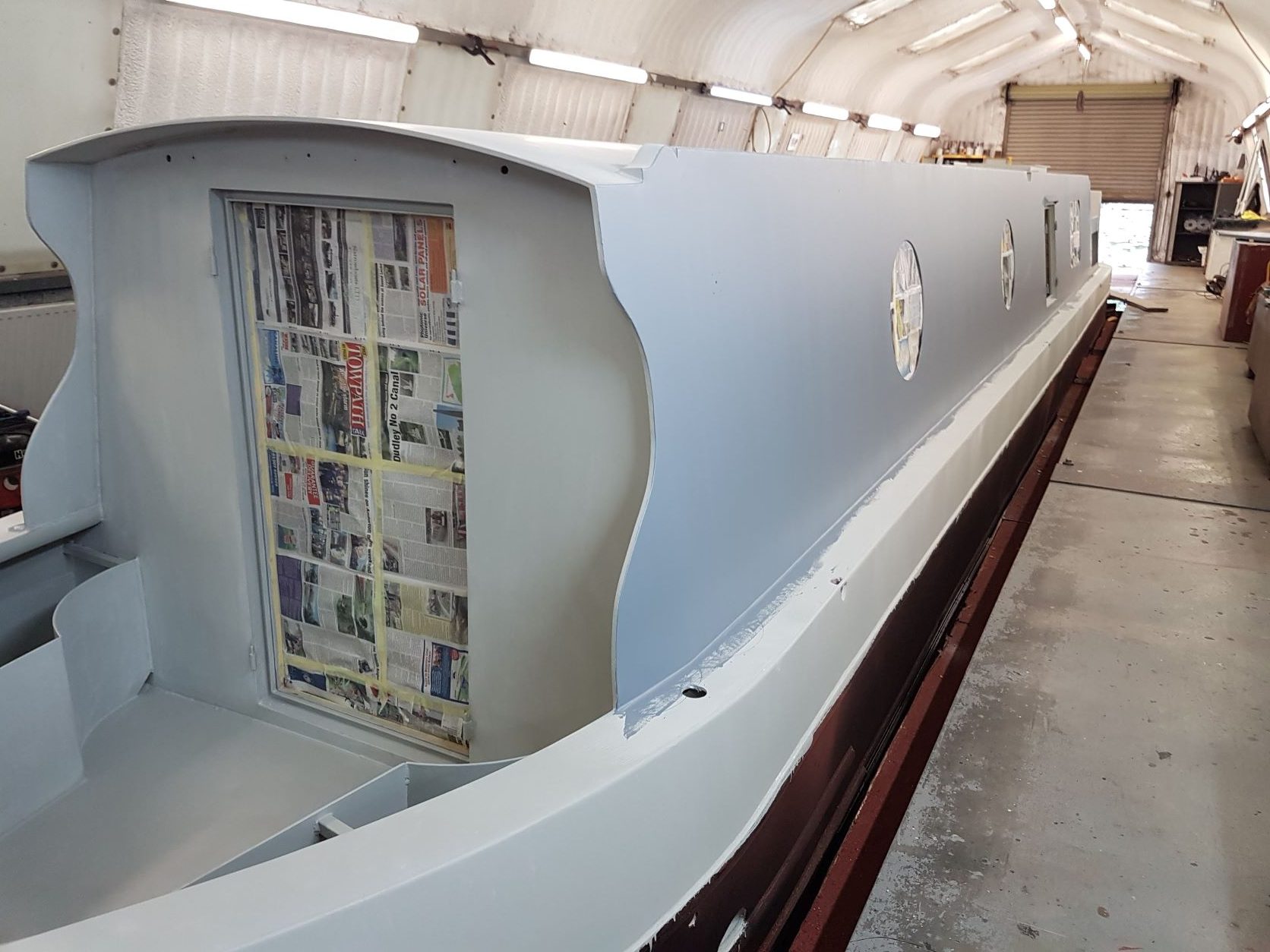 Painting the latest narrowboat build - Boutique Narrowboats
