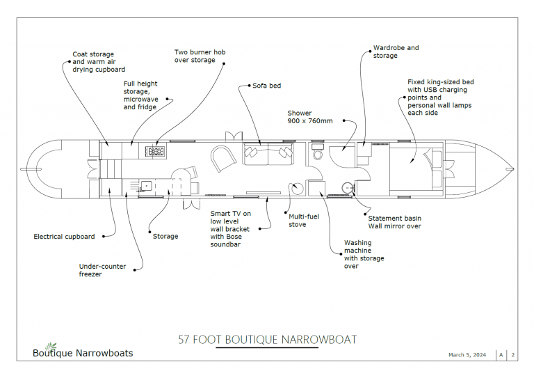 Contemporary layouts for canal boats - Boutique Narrowboats
